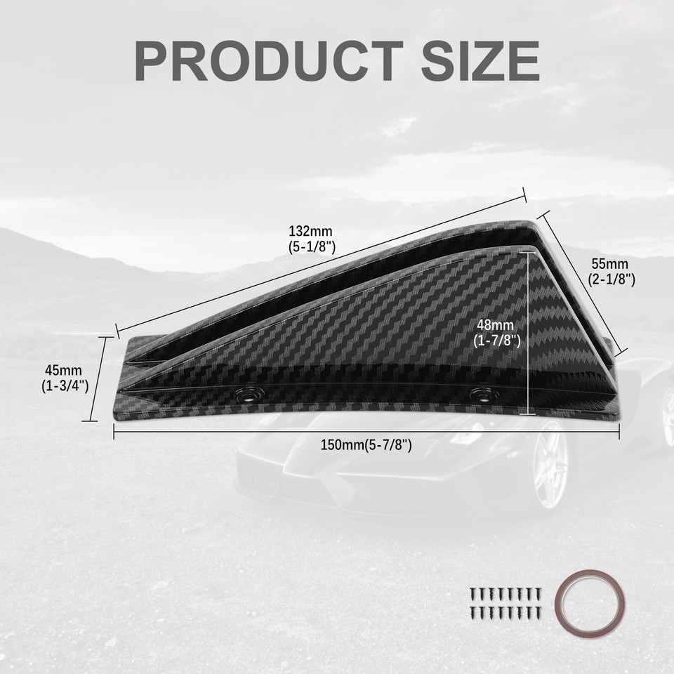 Carbon Look Rear Diffuser Lower Bumper 4-Fin Splitter For MINI COOPER S ...