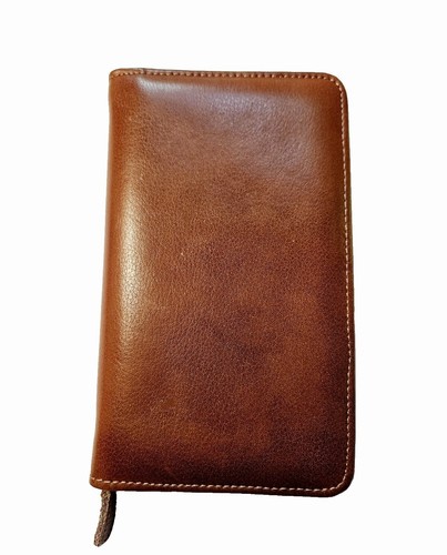 Vintage Day Timer Planner Organizer Genuine Leather Zip Closure 7.5 x 4 ...