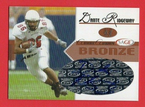2005 SAGE Autograph Bronze #A35 Dante Ridgeway Serial #290/410 Ball ...