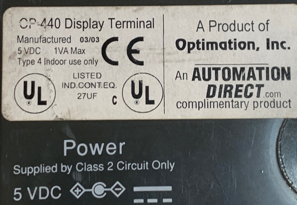 CP440 Optimation Inc Operator Interface HMI Display Type 4 --SA | eBay