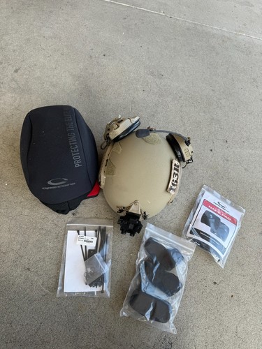 Ops Core Fast XR Tan Helmet XL w/ AMPS, Wilcox G24, IR V Lite, and AOR1 ...