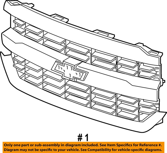 2016 Chevrolet Silverado 1500 Grille Z71 Black OEM 84056783 for sale ...