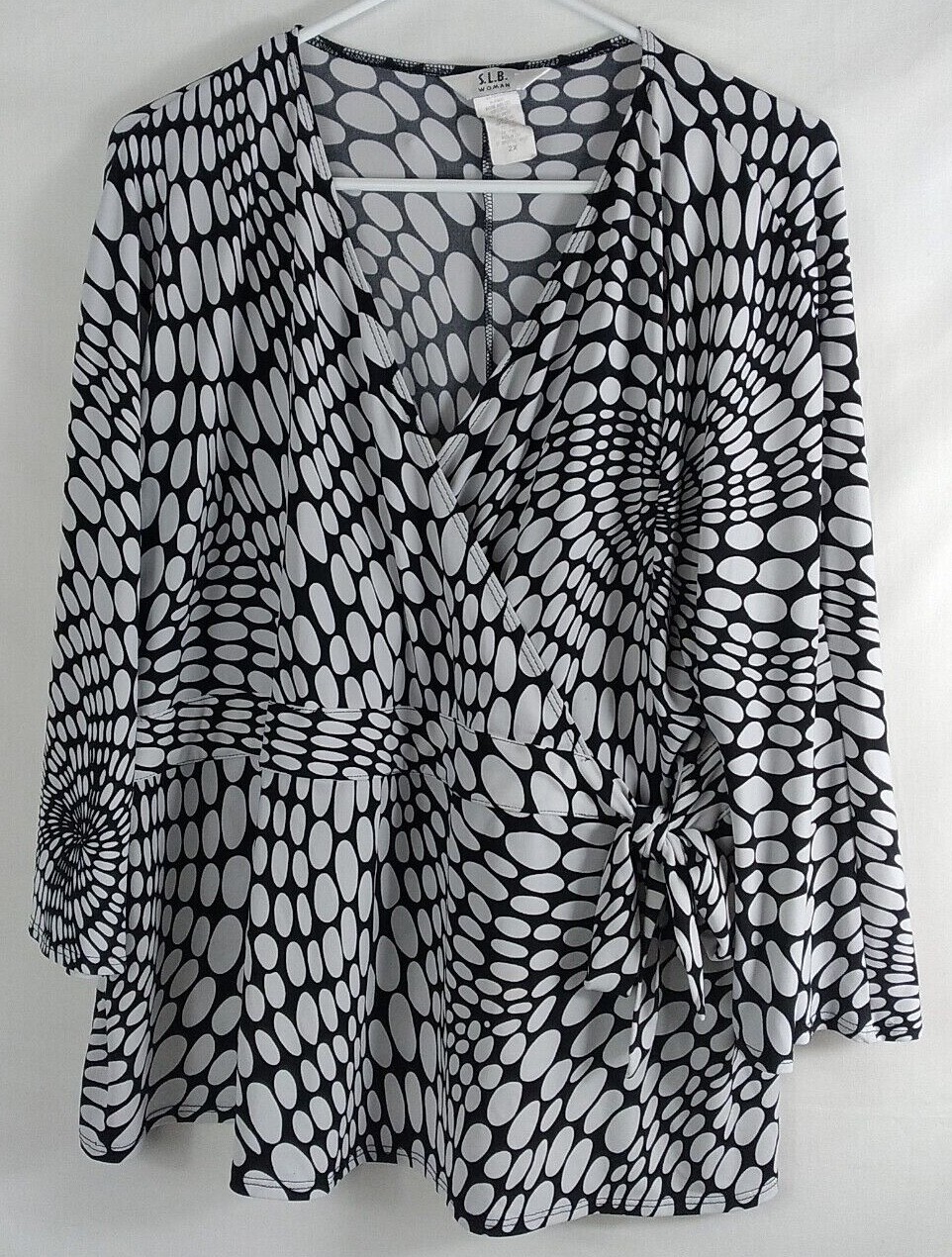 Women's SLB Woman Black White Side Tie Spotted Tunic … - Gem
