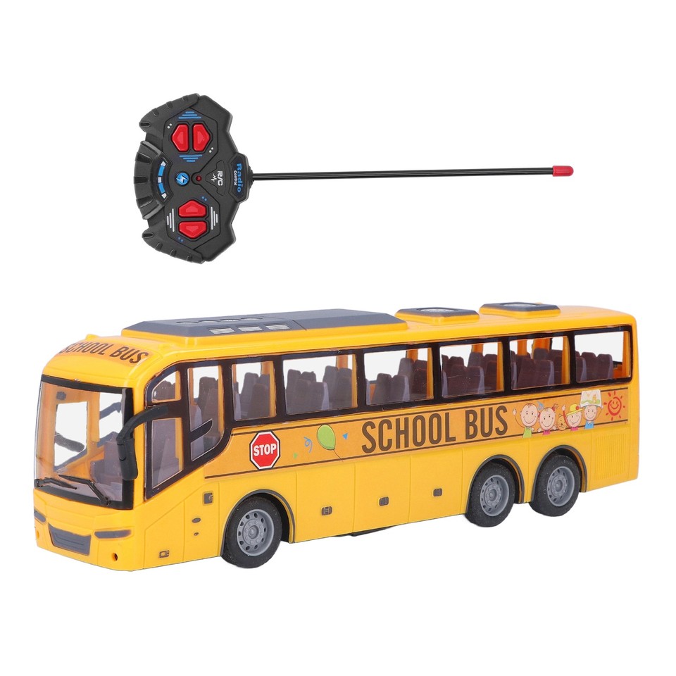 Remote Control Bus Children Simulated LED Light RC School Bus ...