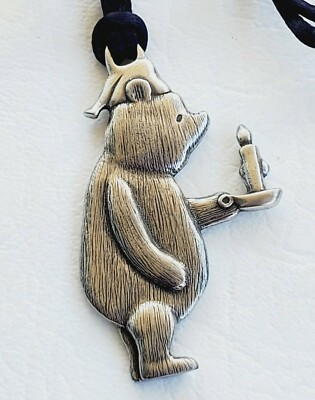Danforth Pewterers pewter Classic Pooh Christmas Ornament with silk ...