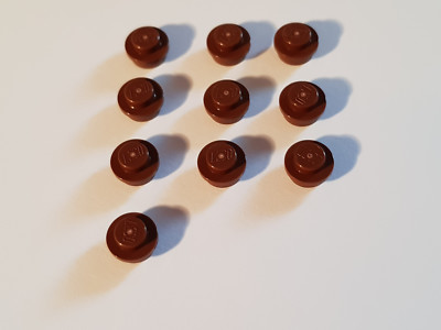 LEGO® 10 x 4073 Platte 1 x 1 rotbraun rund 4216581 (#F26) Reddish Brown ...