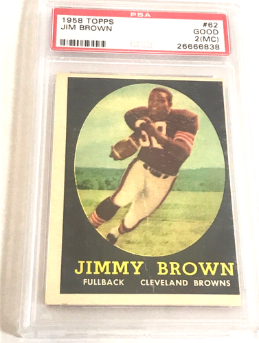 1958 Jim Brown Topps Rookie Card HOF #62 PSA Graded 2 MC | eBay