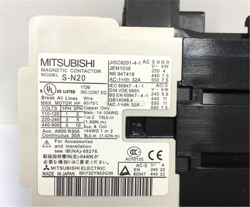 S-N20 SN20 Mitsubishi Magnetic Contactor In Box lc | eBay