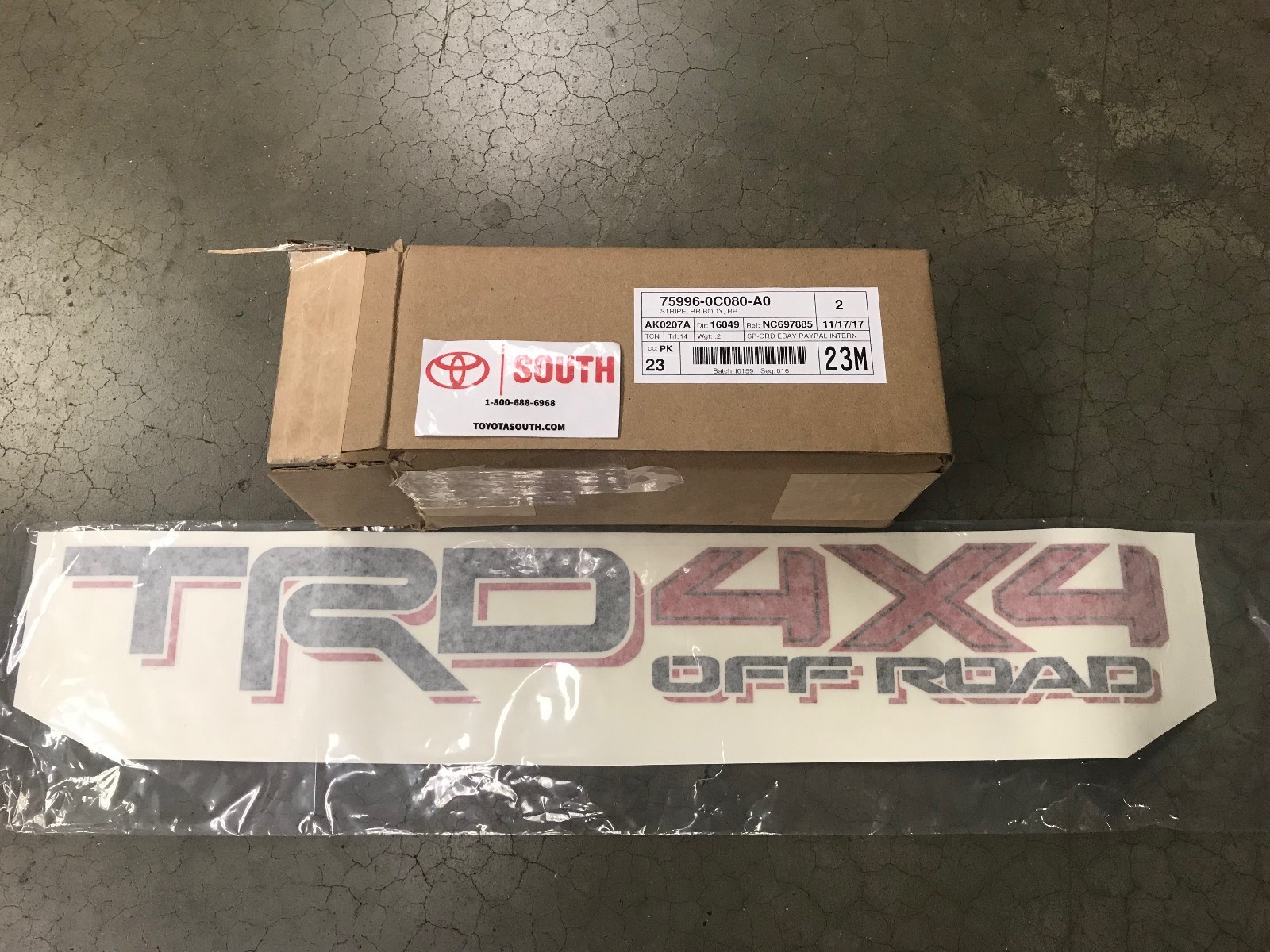 Tundra TRD 4X4 Off-Road Bedside Decal Black & Red Genuine OEM 75996 ...