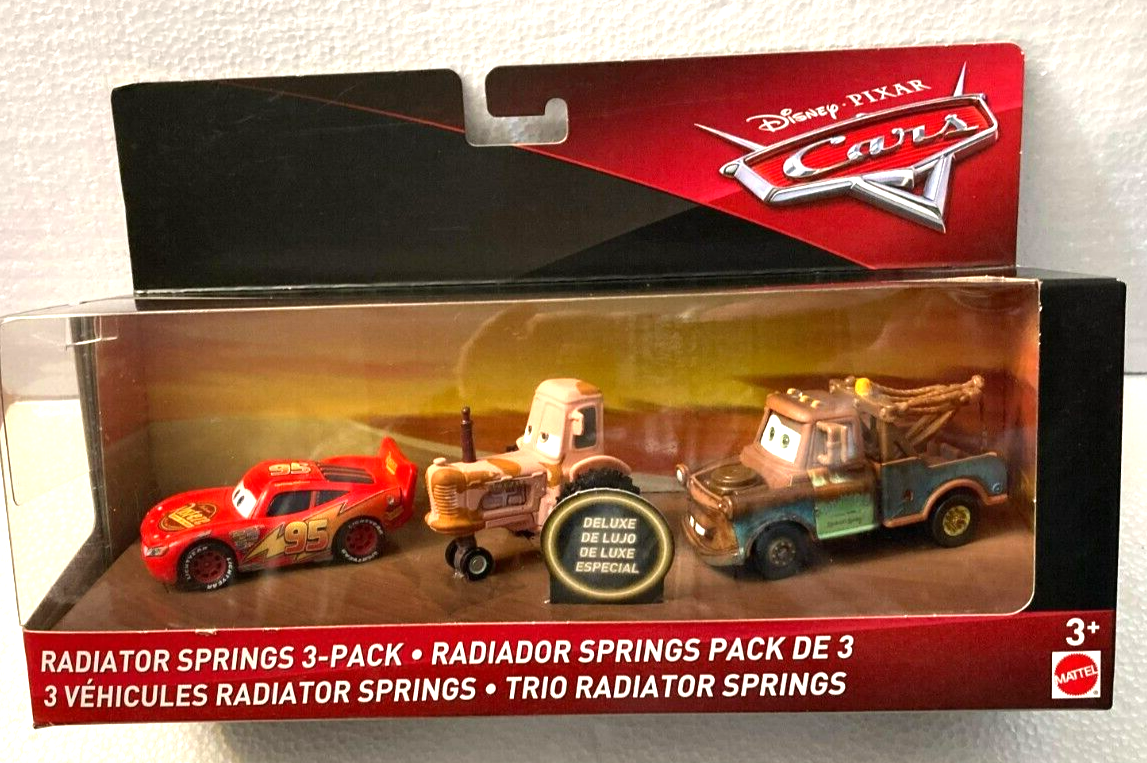 DISNEY PIXAR CARS RADIATOR SPRINGS 3 PACK TRACTOR-LIGHTING McQUEEN ...
