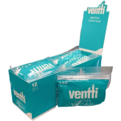 Ventti Filters MENTHOL SUPER SLIM X 12, 140 Tips Per Bag, Total 1680 ...