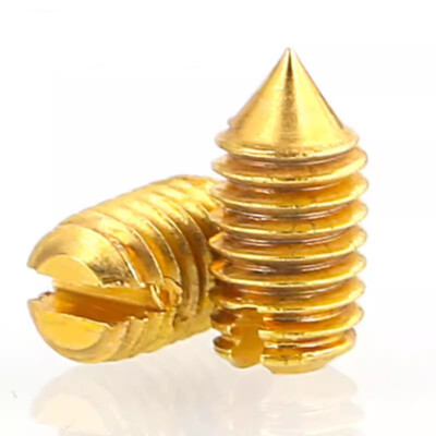 M2 M2.5 Brass Slotted Set Bolt Cone Point Grub Screws Tapered End ...