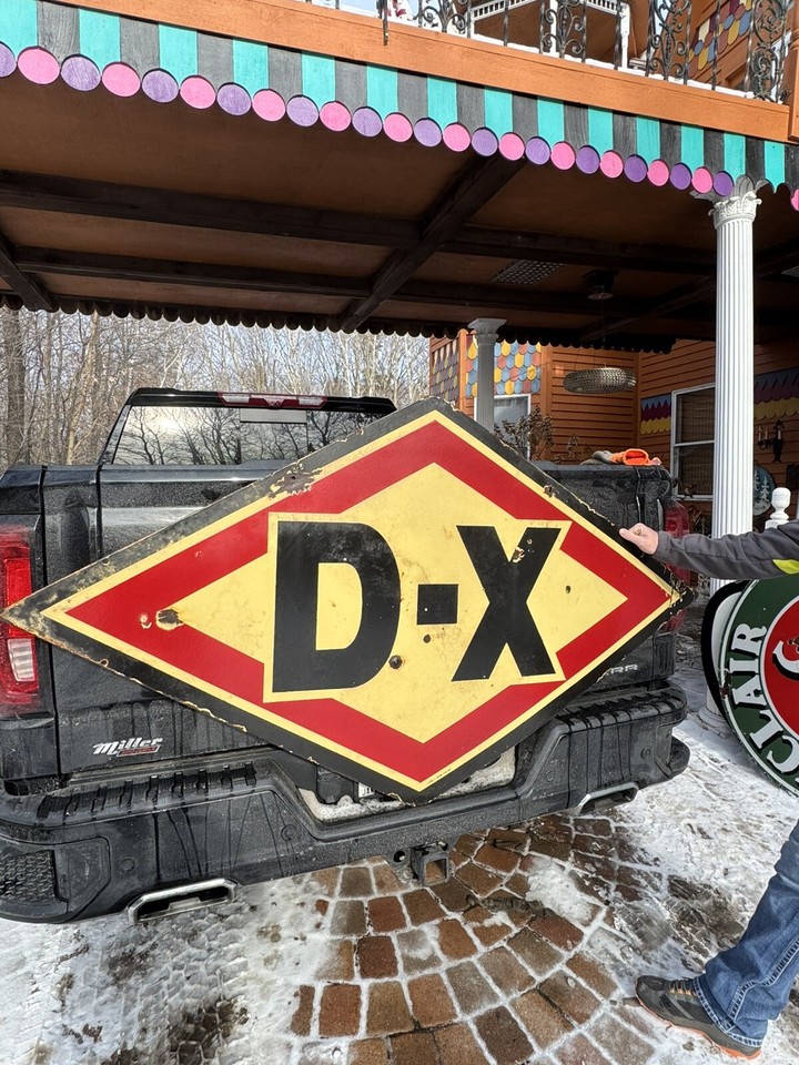 Vintage Lg Porcelain DX Diamond Motor Oil Gas Gasoline Sign 70 x 39 ...