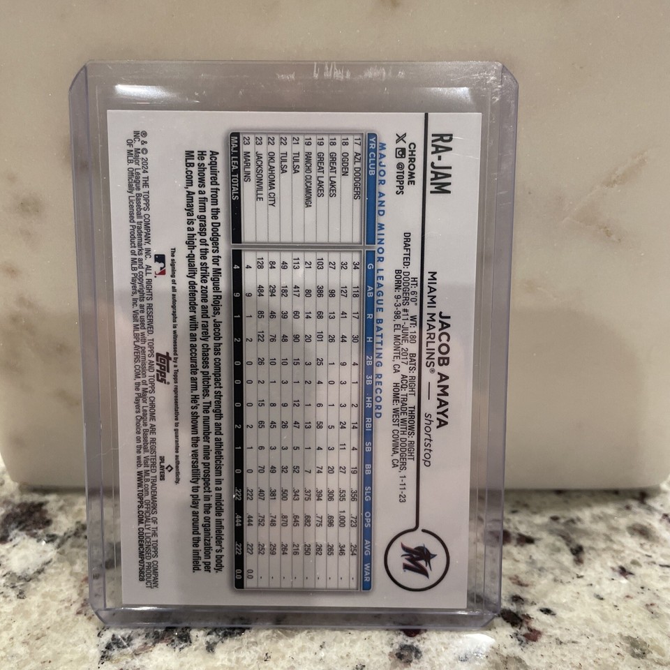 2024 Topps Chrome - Rookie Autographs #RA-JAM Jacob Amaya (AU, RC) | eBay