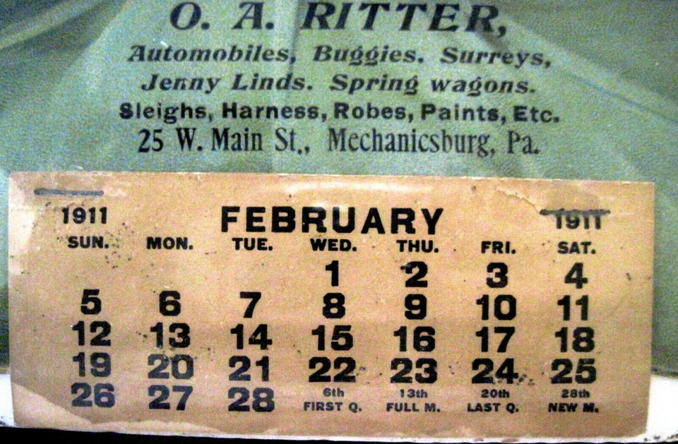 Stunning Large 1911 Die Cut Ad Calendar "O.A.Ritter" -Buggies,Surreys ...