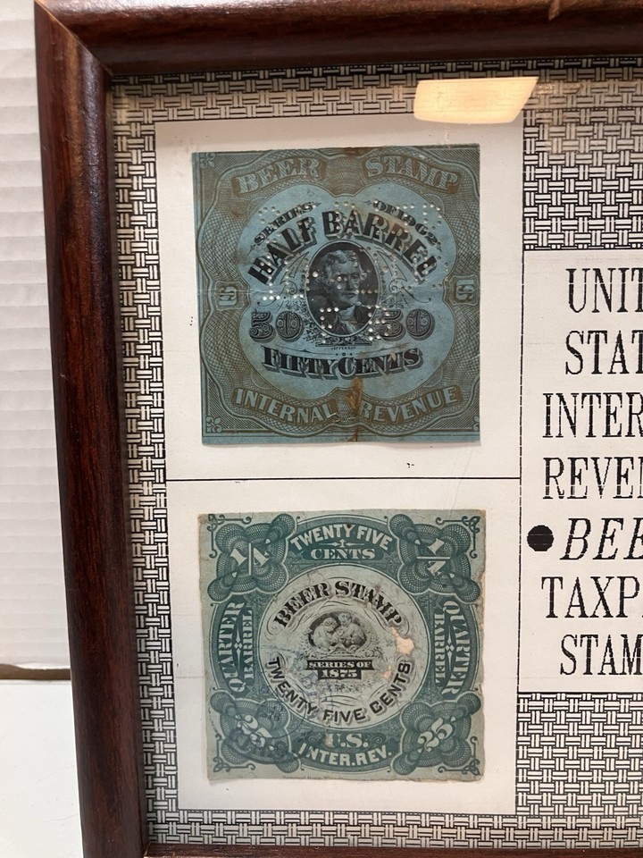 Lot of 4 US Internal Revenue Beer Taxpaid Stamps 1800s Lounge Bar Core ...