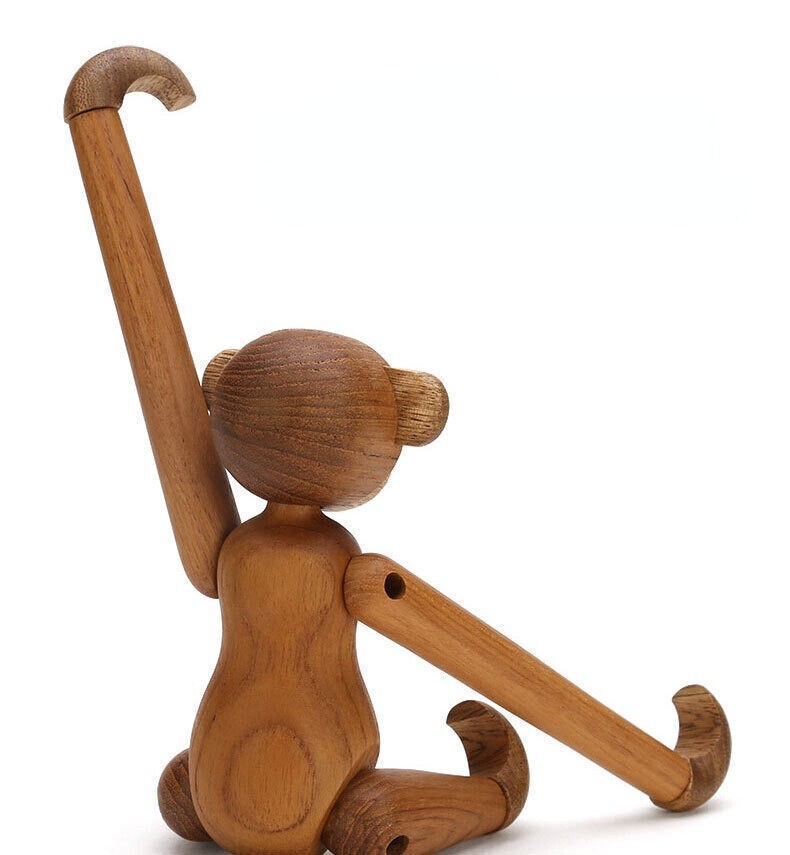 Wooden Monkey Denmark Teak Wood Limba Wooden Monkey Animal Gift Wooden ...