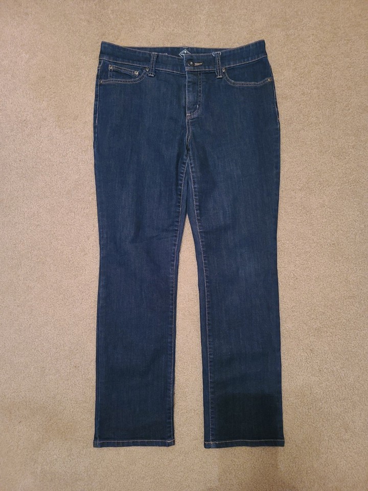 St John's Bay~ Women's Dark Wash Straight Leg Stretch Jeans~ 10P EUC | eBay
