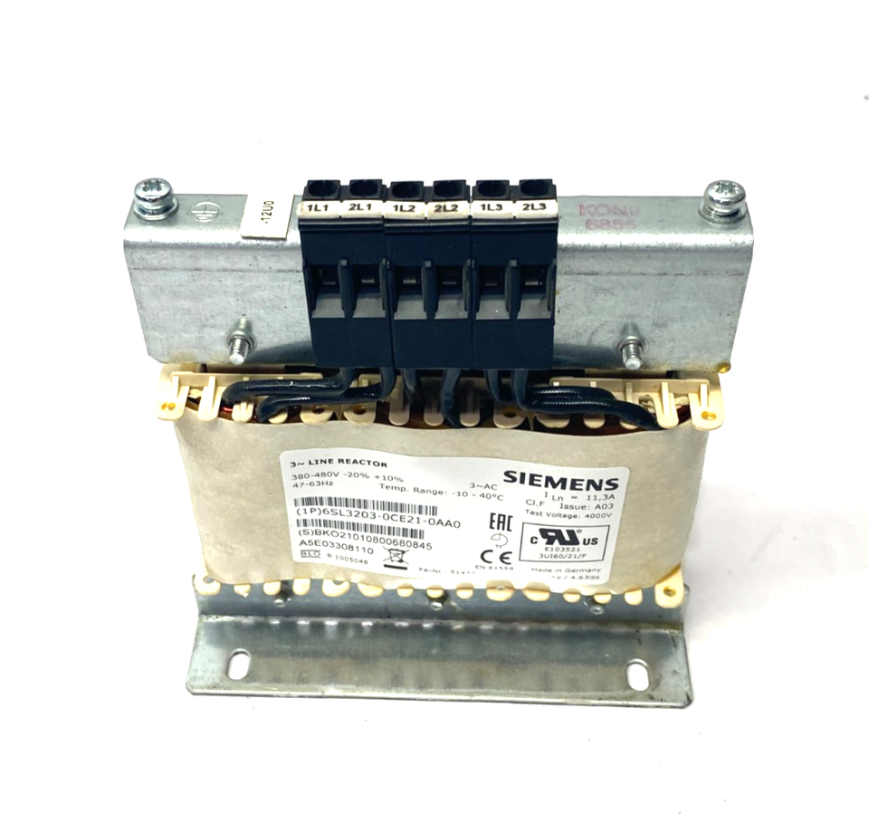 Siemens 6SL3203-0CE21-0AA0 SINAMICS Line Reactor 3~ 380-480V | eBay