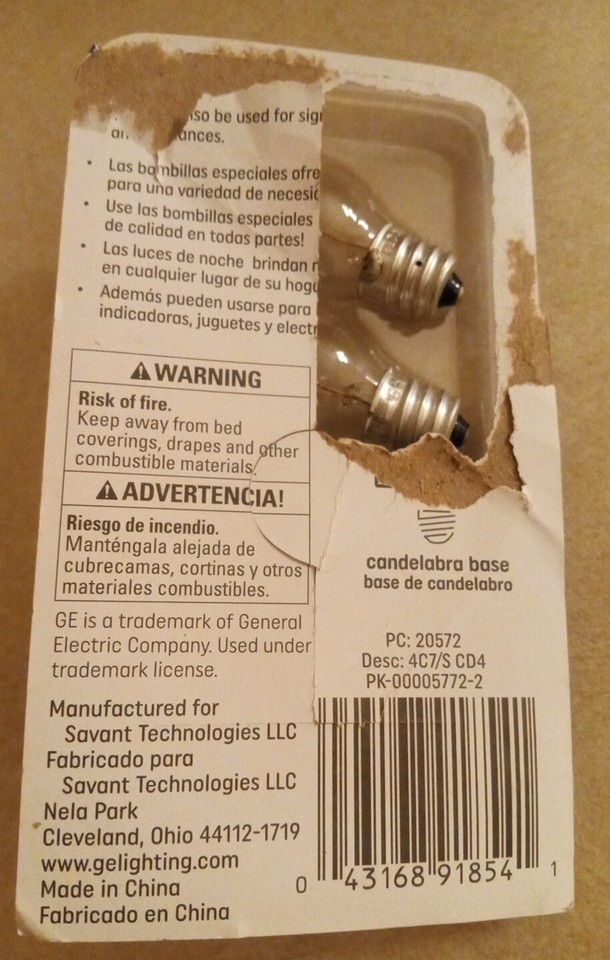 7 Watt Equivalent C7 Daylight White LED Night Light Replacement Bulb 4 ...