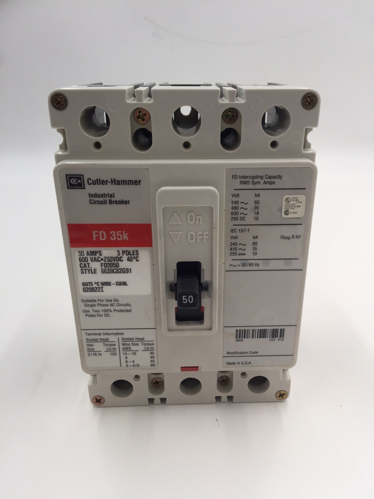 HOUSTON STOCK NEW EATON FD3050 TYPE FD 30 AMP 600 V FREE 2 DAY AIR BUY ...