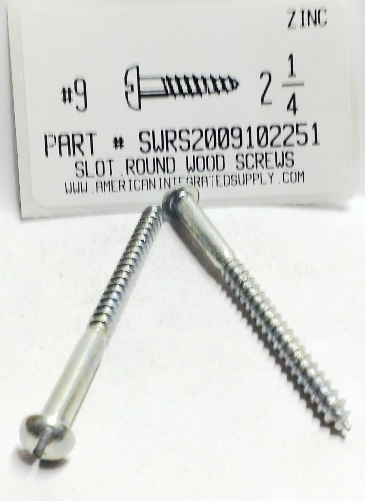 #9x2-1/4 Round Head Slotted Wood Screws Steel Zinc Plated (15) | eBay