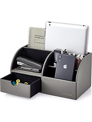 Desk Organizer with Drawer, All in One Office Supplies with 5 ...