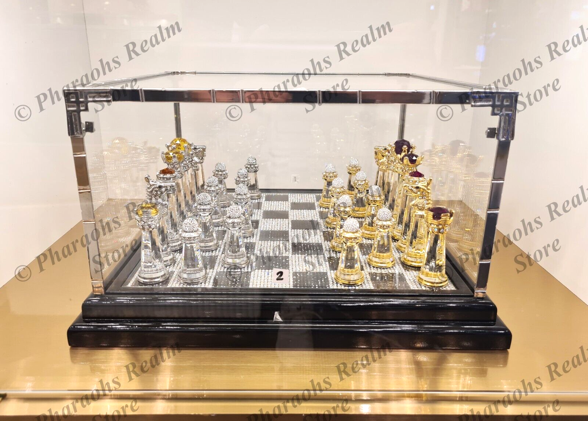 Glass Chess Pieces Natural Elegant Glass Chess Set In Two Sizes For