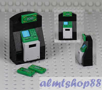 LEGO - ATM Machine w/ Dollar Bills Bank Money Cash Safe Vault Minifig ...