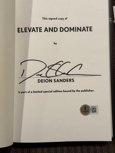 DEION SANDERS SIGNED ELEVATE AND DOMINATE BAS AUTHENTIC BOOK | eBay