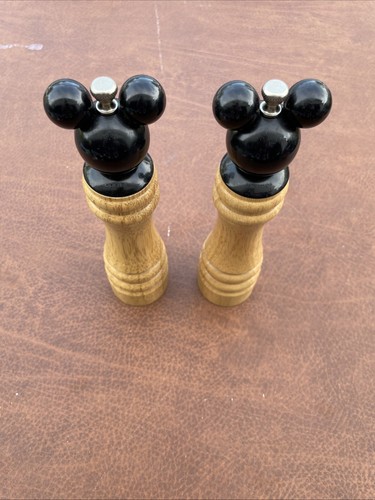 Disney Mickey Mouse Salt Pepper Mill Grinder Wooden Carbon Steel 8.5 ...