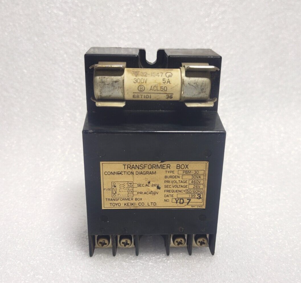 Toyo Keiki PBM-30 Transformer Box YD7 Pri Volt 460V Sec.Volt 26V 50 ...