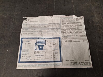 1995 Mercedes Benz S 500 ROADSTER Original Dealer Window Sales Sticker ...