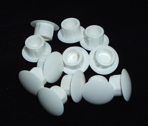 Pack of 100 White Plastic PRESS-FIT 10mm Screw Covers for 10mm Diameter ...