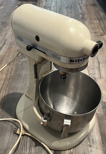 Vintage KitchenAid Mixer K5SS Heavy Duty 10 Speed w/ Bowl White | eBay