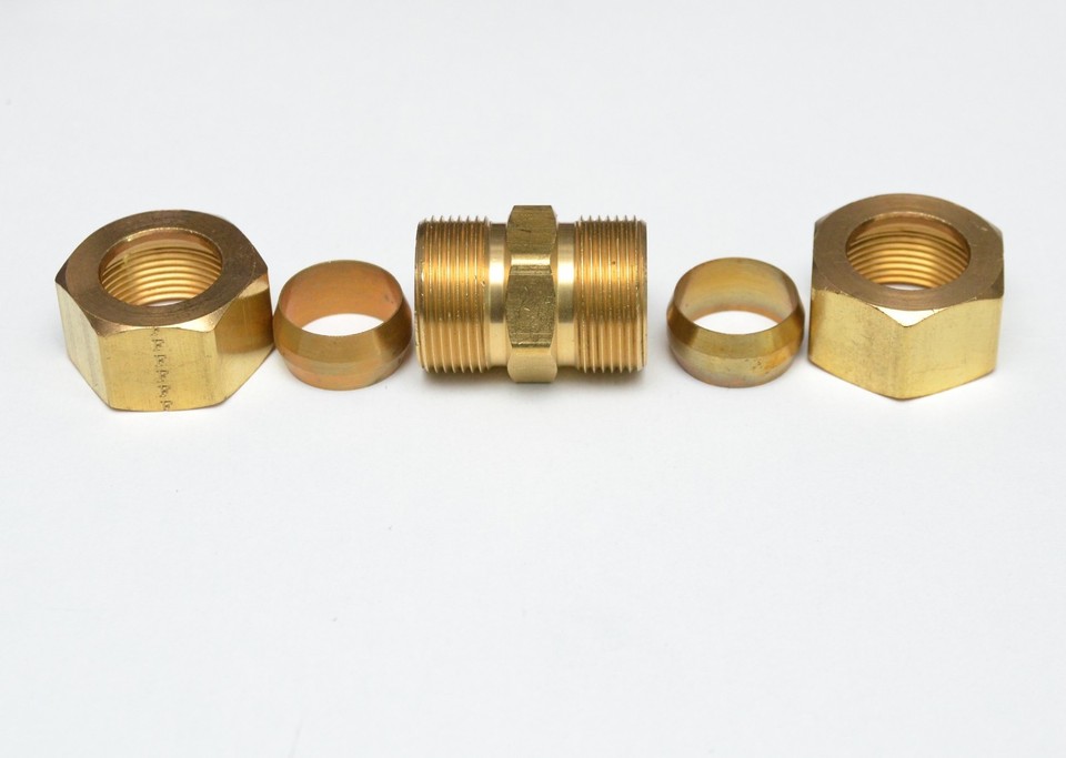 3/4 OD Compression Copper Tube Union Straight Joiner Fitting Air Gas ...