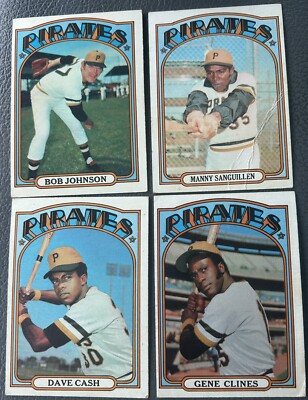 1972 Topps Lot Of 4 Pittsburgh Pirates Cards Poor/VG See Pics MLB FREE ...