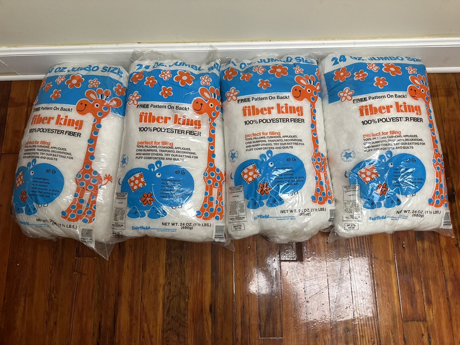 Extra Large Fiber King poly fil 24 oz 1.5 lbs 100% pure polyester For ...