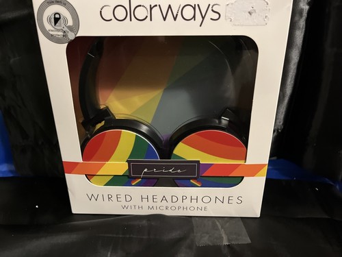 Colorways Wired Headphones With Microphone Pride Rainbow Brand New ...
