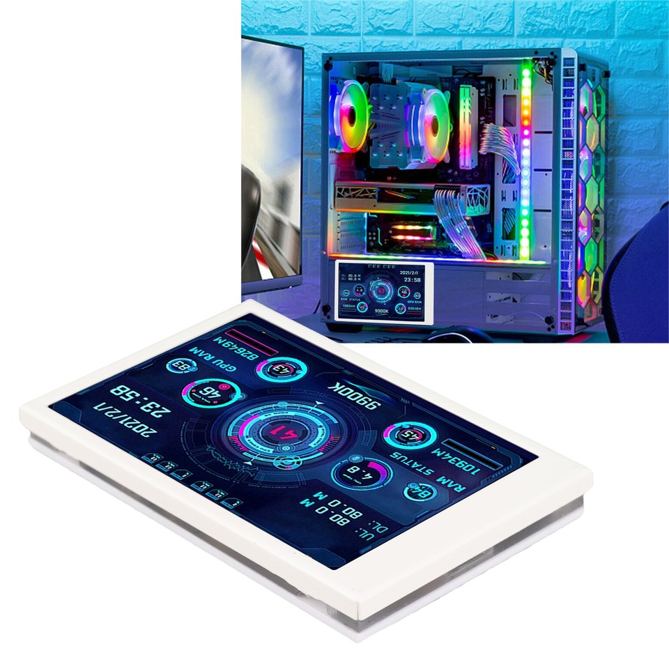3.5in Computer Temp Monitor IPS Full View Display Small Screen For ...