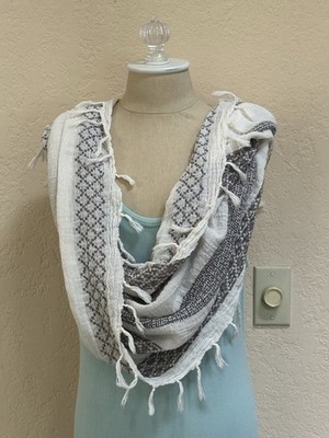 Infinity Scarf Womens 100% Cotton Spandex Knit Large, Neutral | eBay