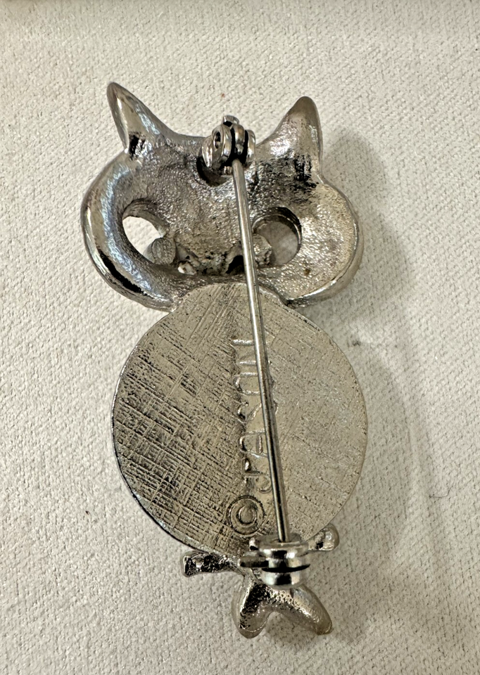 Vintage Owl Brooch marked JASON! Holowgram Belly | eBay