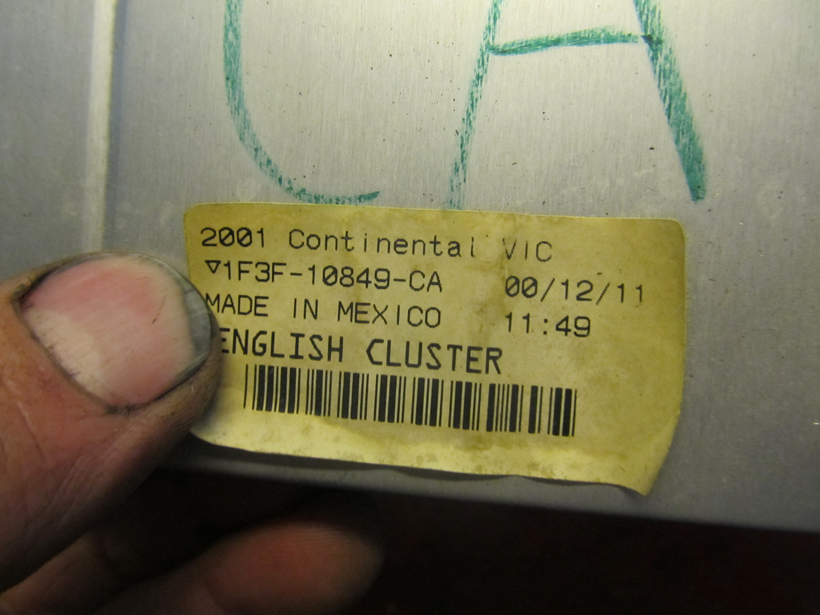 02 01 Lincoln Continental speedometer instrument gauge cluster 1f3f ...