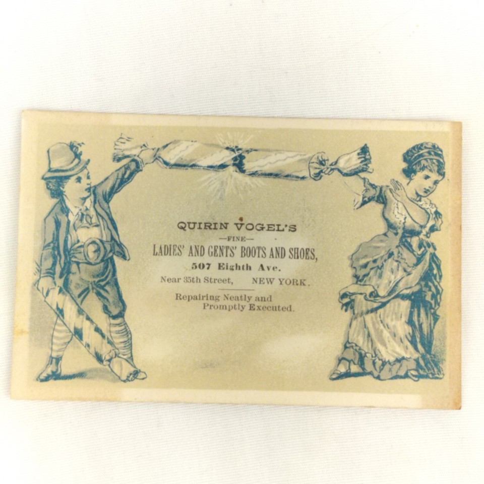 Antique Trade Card Quirin Vogel's Fine Boots And Shoes New York Ladies ...