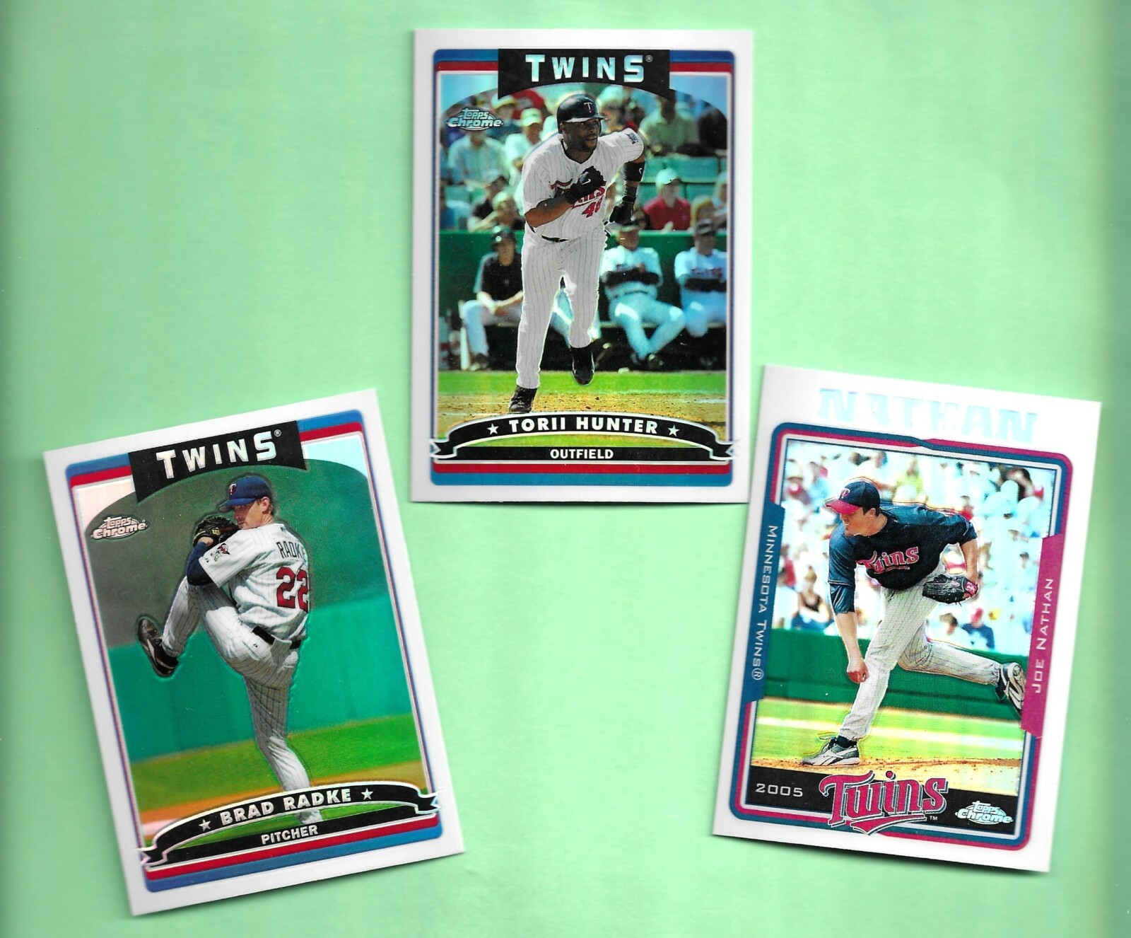 ALL 3! 2005-06 Topps CHROME REFRACTOR LOT BRAD RADKE/JOE NATHAN/TORII ...