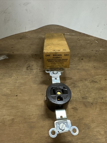 Hubbell HBL5251 Female Single Receptacle Brown 15 A 5-15R 125V (st1220 ...