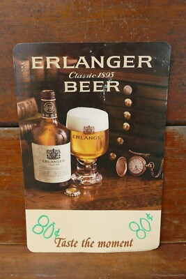 Vintage 1979 Erlanger Beer Cardstock Countertop Easel Sign Schlitz ...