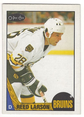 1987-88 O-PEE-CHEE # 131 REED LARSON BRUINS OPC HOCKEY - NICE AND NO ...