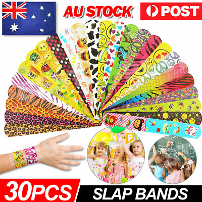 30pcs Mixed Wrist Snap Slap Bands Kids Party Gift Favor Novelty Toy ...