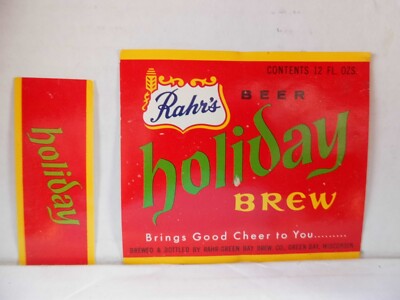 RAHR'S HOILDAY BREW 12 OZ BEER LABEL~RAHR BRG., GREEN BAY, WISCONSIN | eBay